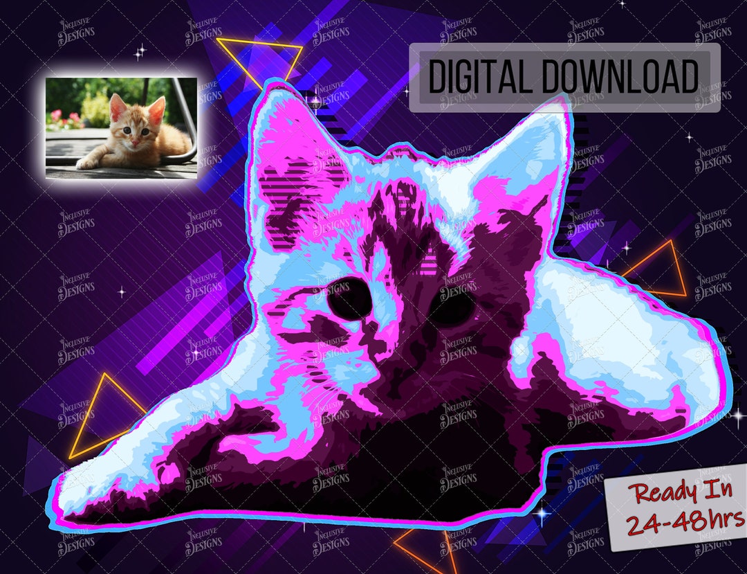 Custom Digital 80s Art Your Photo, Personalized Gift , Portrait ...