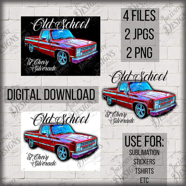 Digital Artwork Classic 87 Chevy Silverado Chevrolet Pickup 4 Files ...