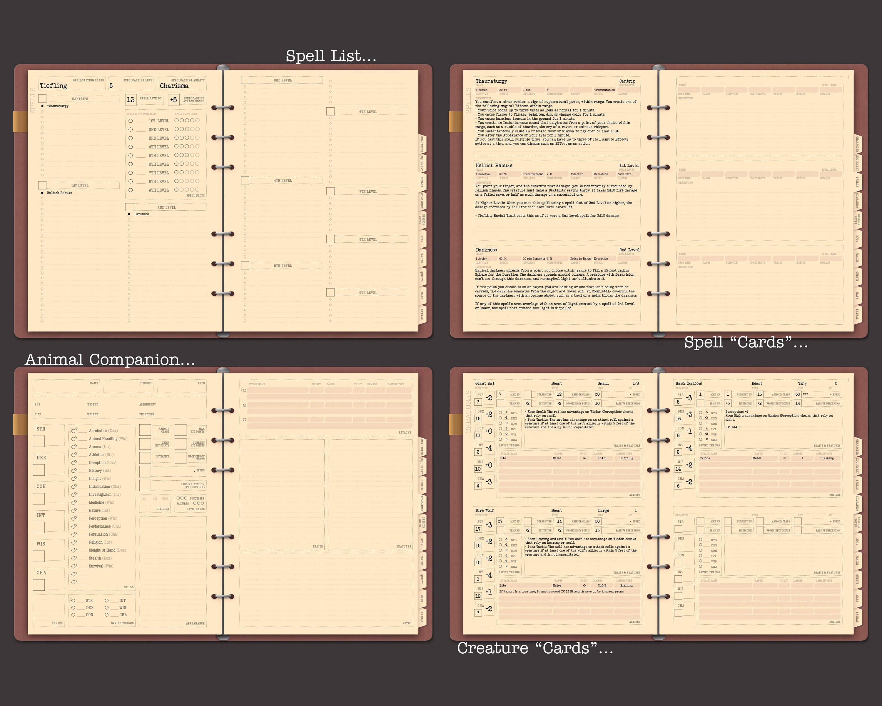 Digital D&D Fillable Character Sheet and Hyperlinked Notebook - Etsy Canada