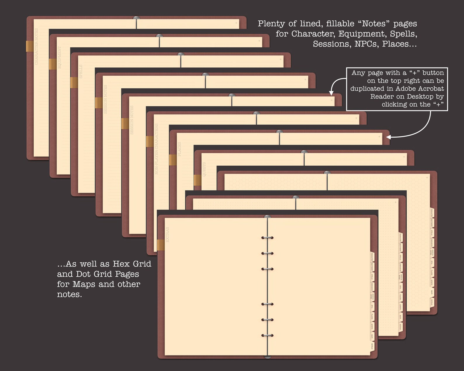 Digital D&D Fillable Character Sheet and Hyperlinked Notebook - Etsy Canada