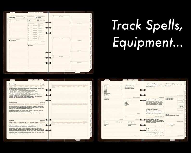 Digital D&D Character Sheet Hyperlinked Notebook With Fillable Fields ...