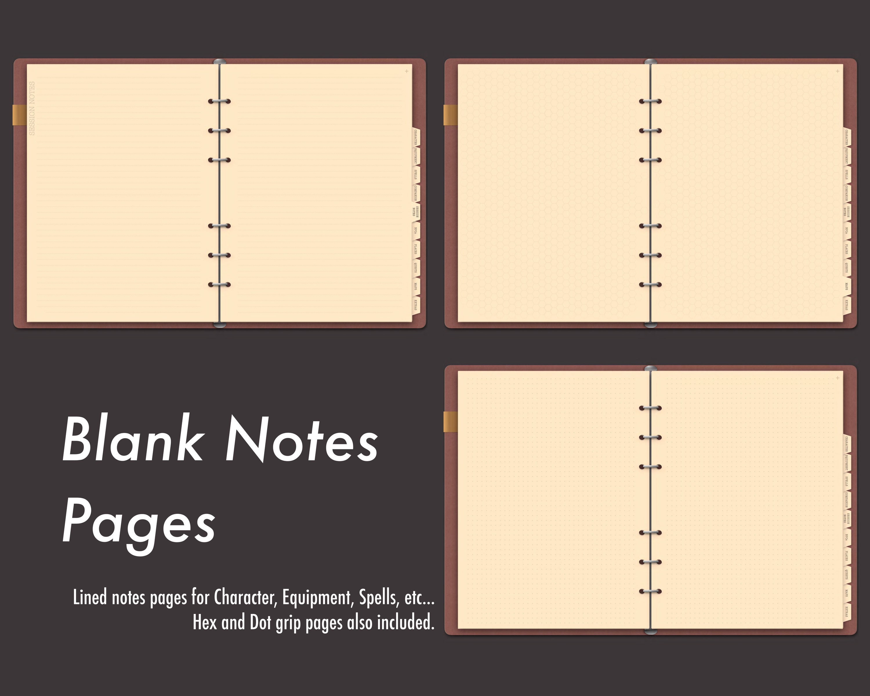 Digital D&D Fillable Character Sheet and Hyperlinked Notebook - Etsy