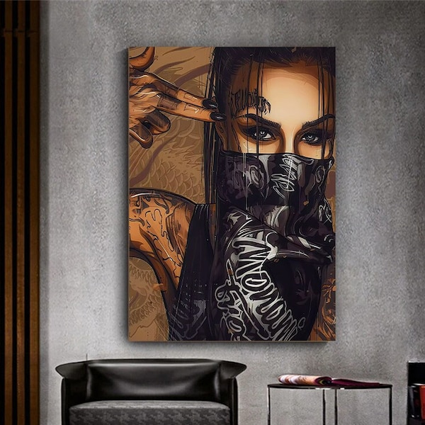 Gangster Woman Painting - Etsy