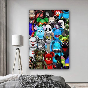 Pop Art Cartoon Characters Canvas Wall Art Cute Characters - Etsy