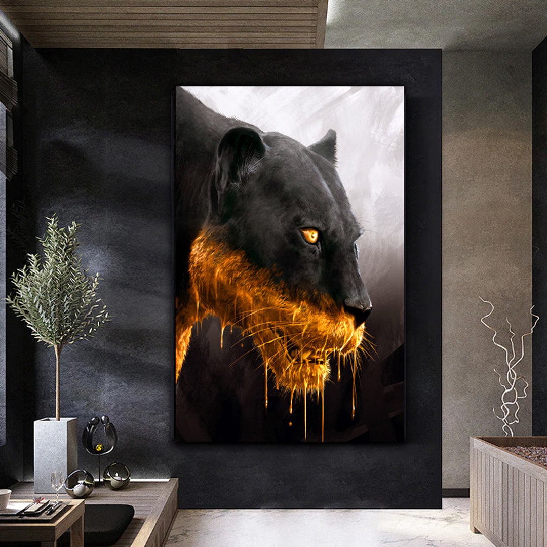 Black Panther Canvas Print , Panther Canvas Painting , Panther Wall Art ...