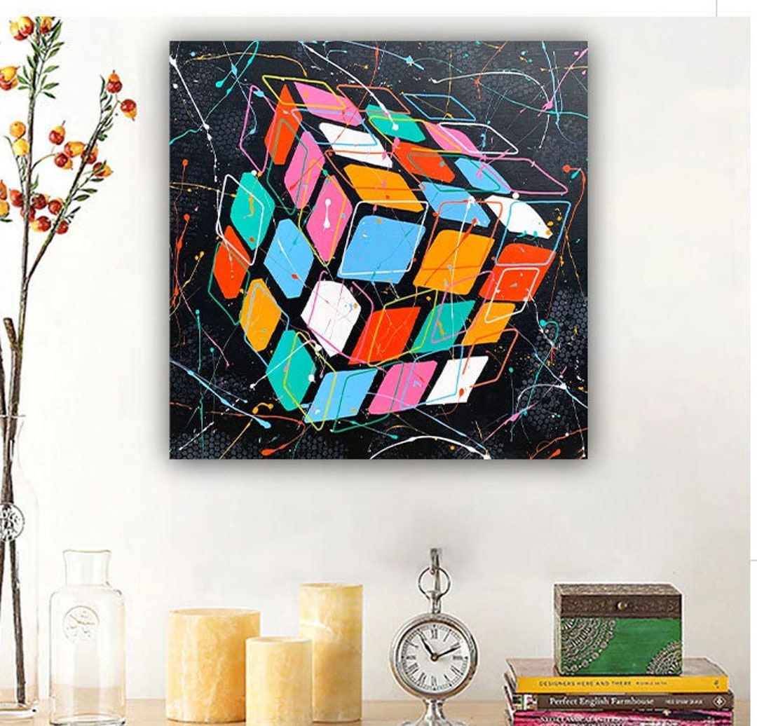 Pop Art Cube Canvas Print Graffiti Canvas Painting Pop Art - Etsy