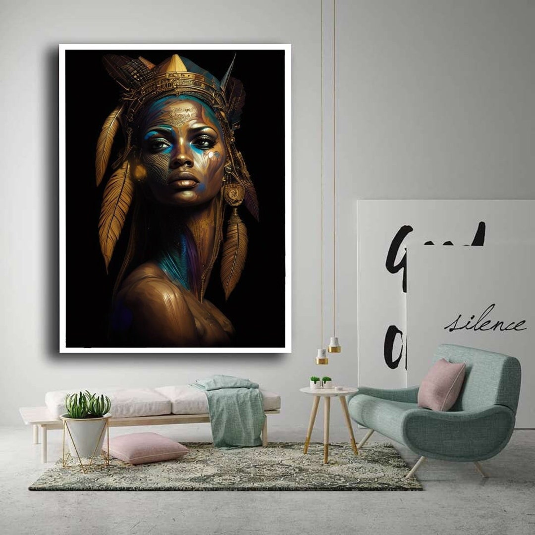 African Woman Canvas Wall Art , African Woman Wall Decor, Home Decor Canvas Print , Wall Decor ...