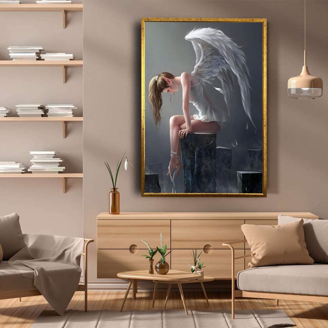 Angel Wing Canvas Wall Art , Winged Muscle Home Decor , Modern Home ...