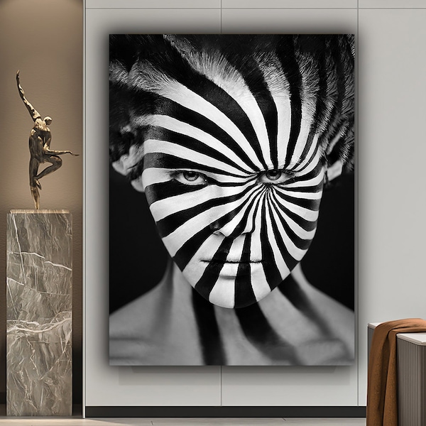 Zebra Woman Wall Art - Etsy