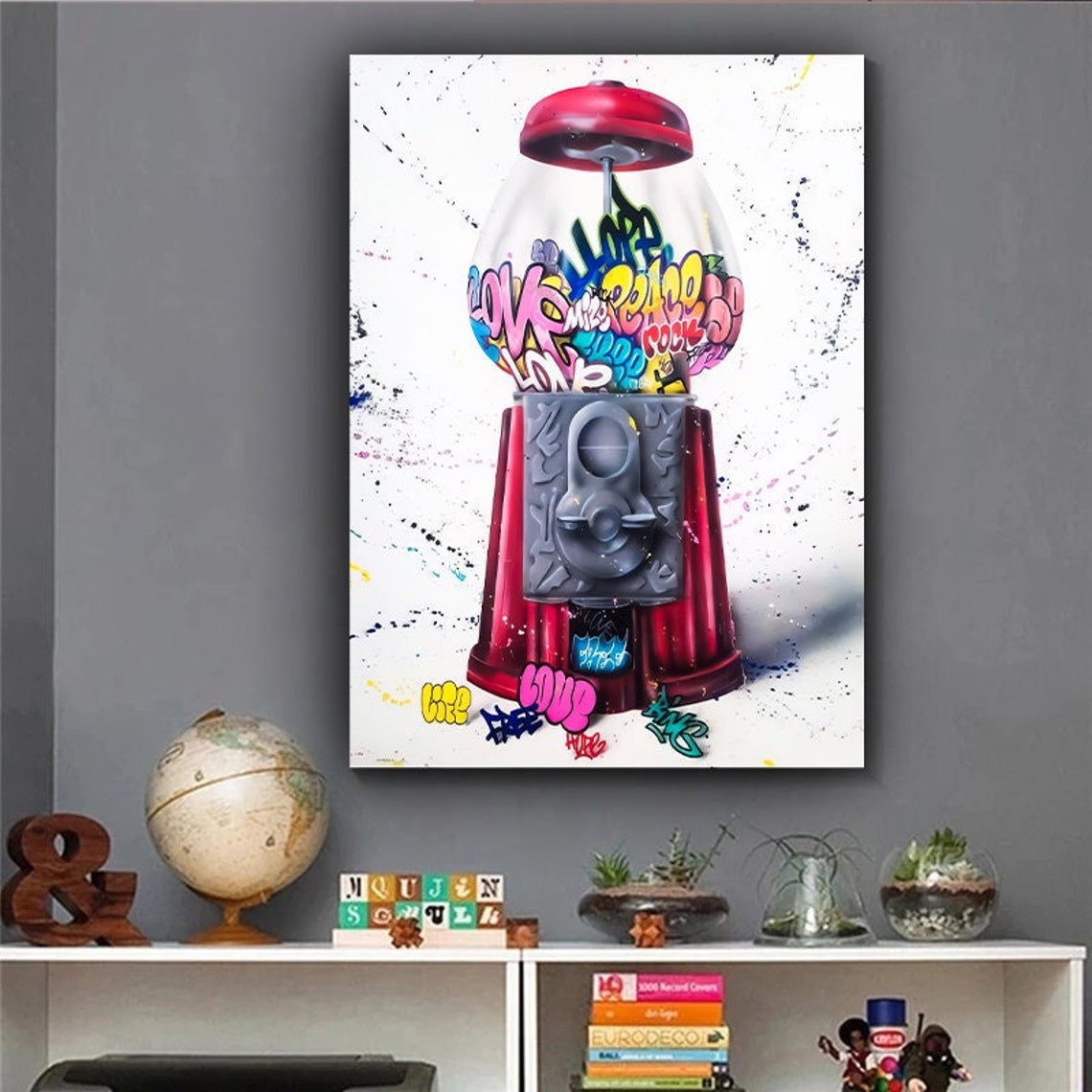 Pop Art Gift Box Canvas Wall Art Graffiti Box Canvas - Etsy
