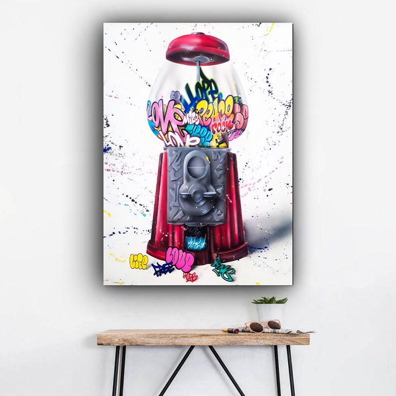 Pop Art Gift Box Canvas Wall Art Graffiti Box Canvas - Etsy