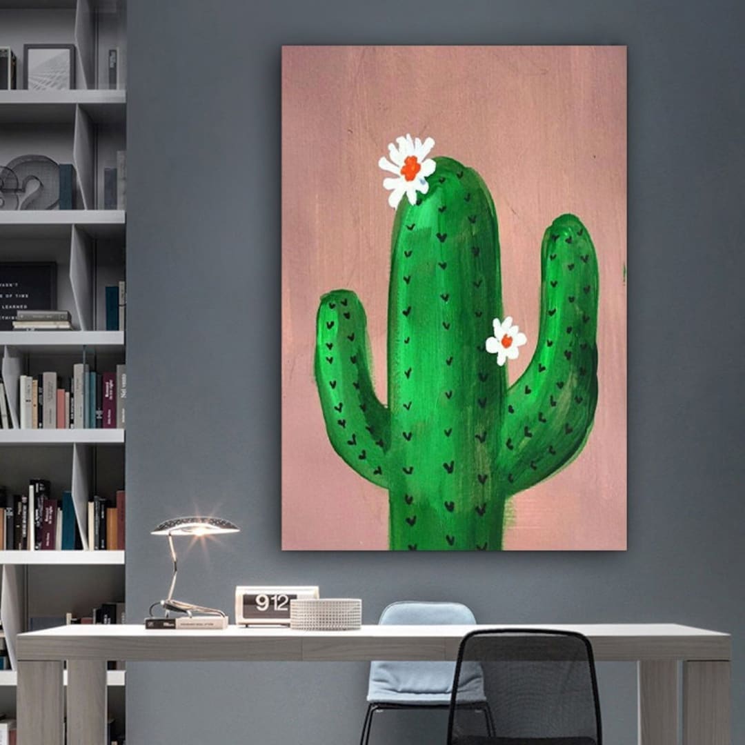 Cactus Canvas Wall Art Modern Painting Art, Modern Decor, Wall Decor ...