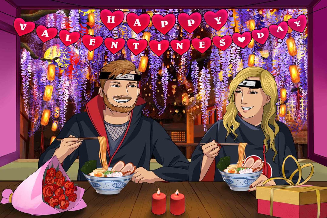 Personalized Couple Anime Ninja Style, Custom Family Ninja Anime ...