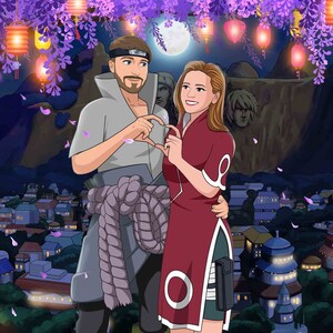 Personalized Couple Ninja Anime, Custom Family Ninja Anime Commission ...