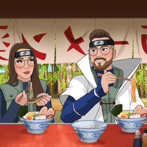 Personalized Couple Anime Ninja Style, Custom Family Ninja Anime ...