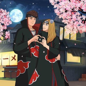 Personalized Couple Ninja Anime, Custom Family Ninja Anime Commission ...