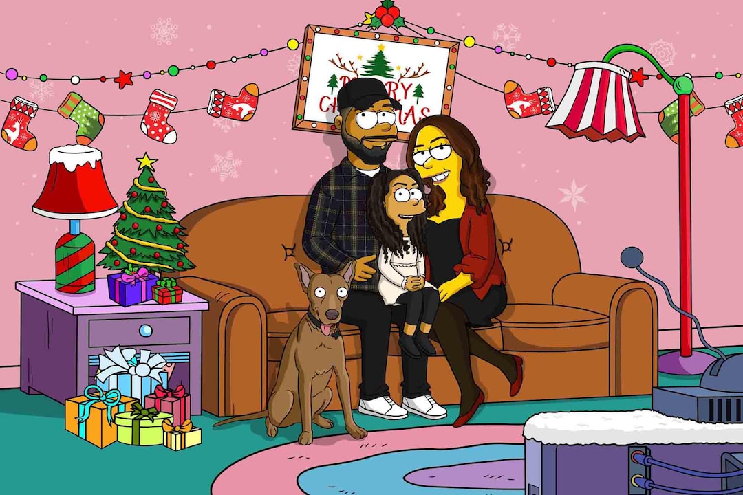 Custom Yellow Cartoon Character, Personalized Family Yellow Portrait ...