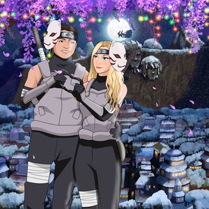Personalized Couple Ninja Anime, Custom Family Ninja Anime Commission ...