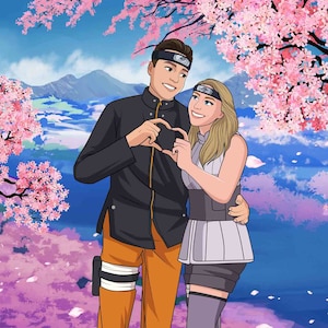 Personalized Couple Ninja Anime, Custom Family Ninja Anime Commission ...