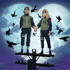 Personalized Couple Ninja Anime, Custom Family Ninja Anime Commission ...