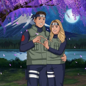 Personalized Couple Ninja Anime, Custom Family Ninja Anime Commission ...
