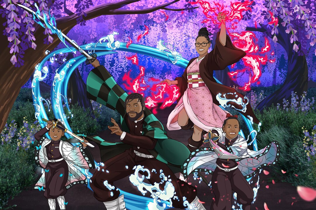 Custom Anime Slayer Character | Personalized Demon Hunter Couple ...