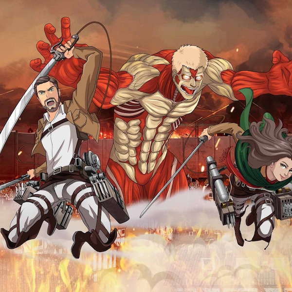 Attack on Titan Custom Portrait - Etsy