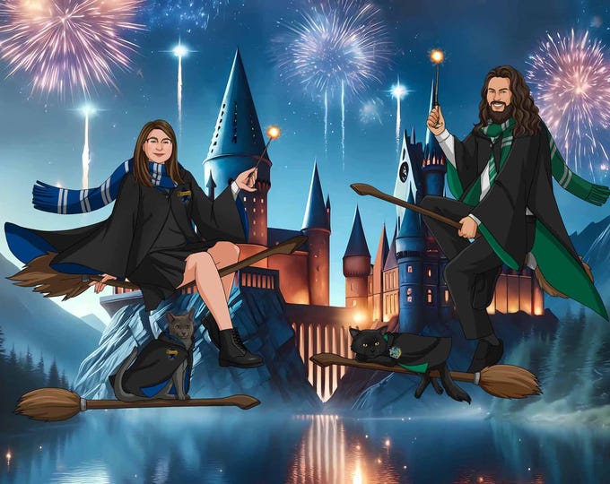 Poster Magic School Scene Dark Academia Potter Fantasy Fan Art Dark ...