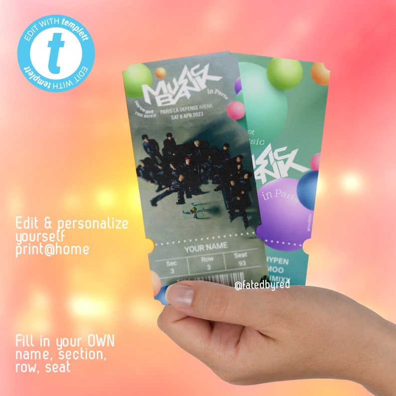 SKZ Digital TICKET MUSICBANK Enhypen Mamamoo P1harmony the Boyz Custom ...