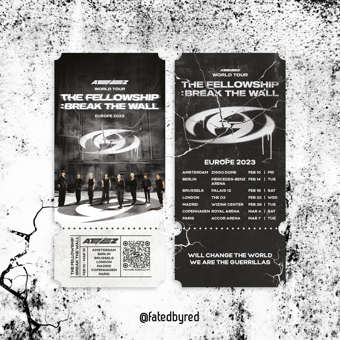 ATEEZ Break the Wall TOUR Merch TICKET Atiny Kpop Gift World Tour ...