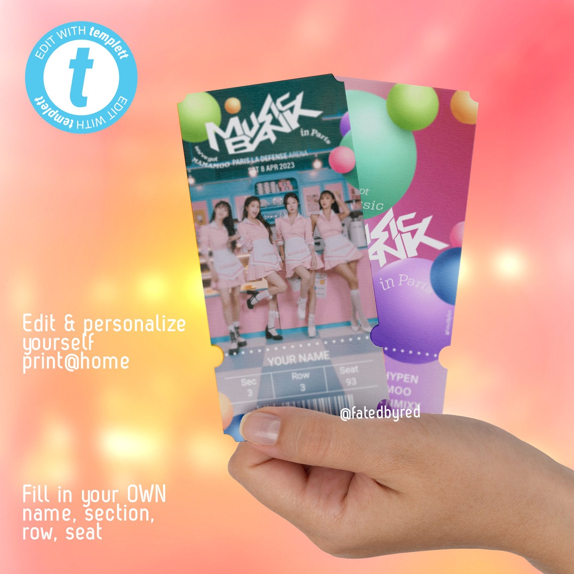 SKZ Digital TICKET MUSICBANK Enhypen Mamamoo P1harmony the Boyz Custom ...