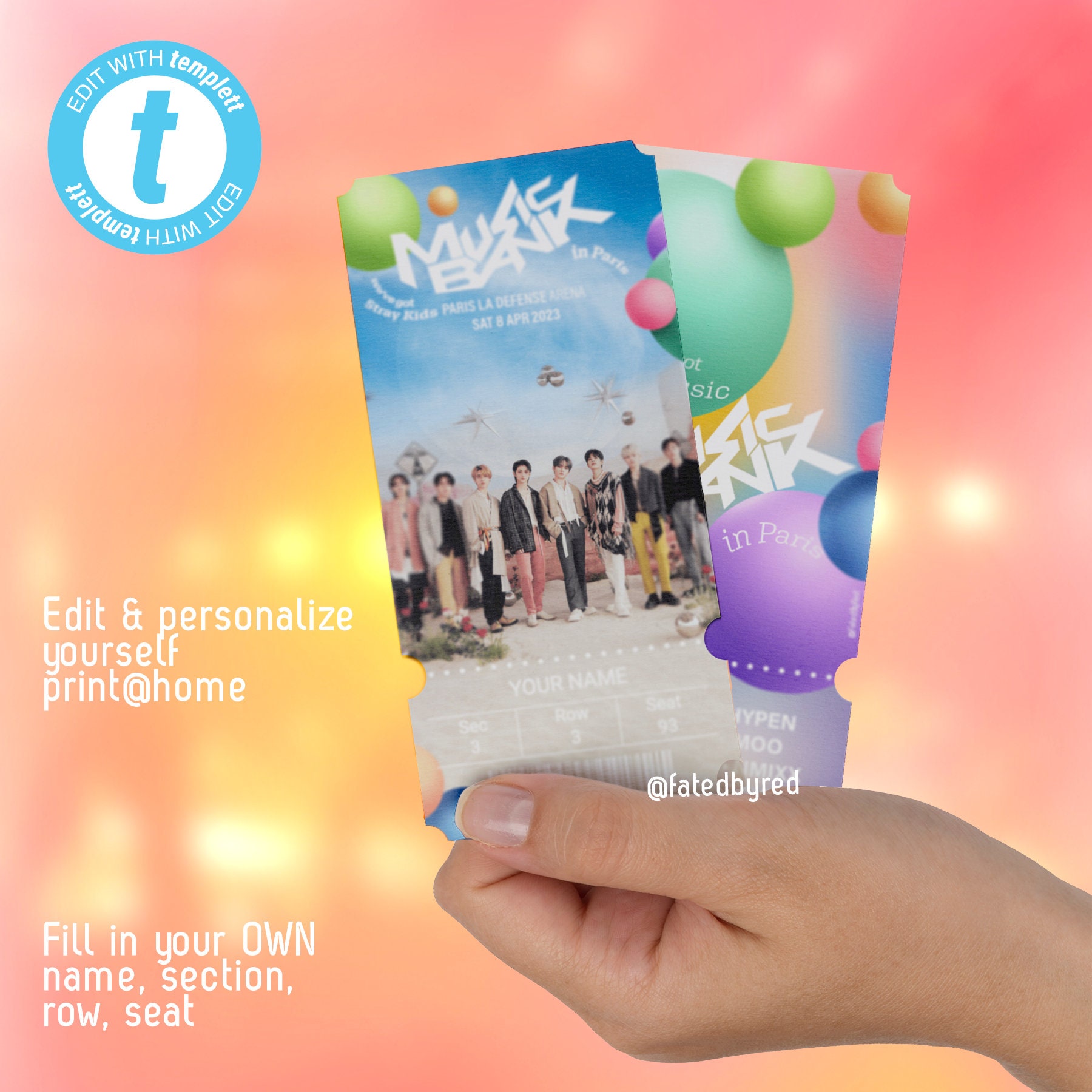 SKZ Digital TICKET MUSICBANK Enhypen Mamamoo P1harmony the Boyz Custom ...