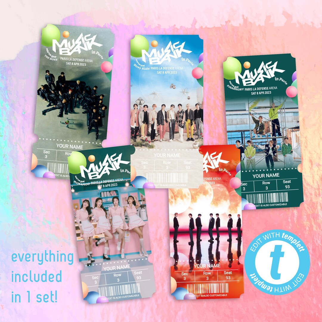 SKZ Digital TICKET MUSICBANK Enhypen Mamamoo P1harmony the Boyz Custom ...