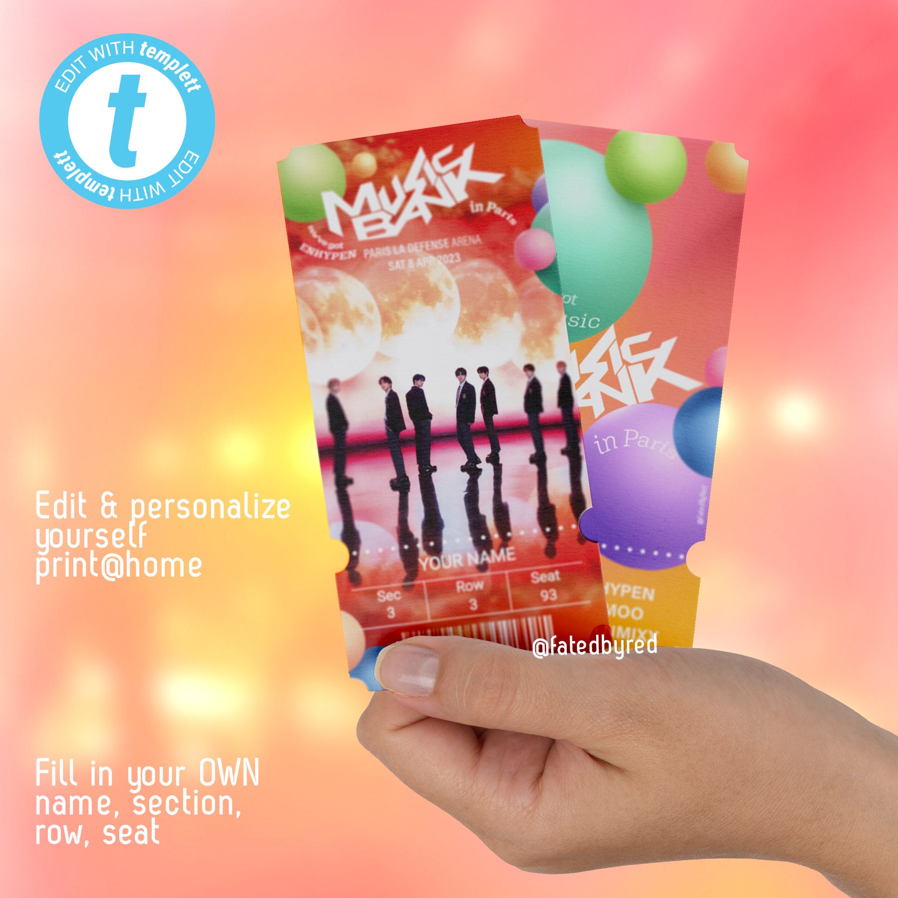 SKZ Digital TICKET MUSICBANK Enhypen Mamamoo P1harmony the Boyz Custom ...