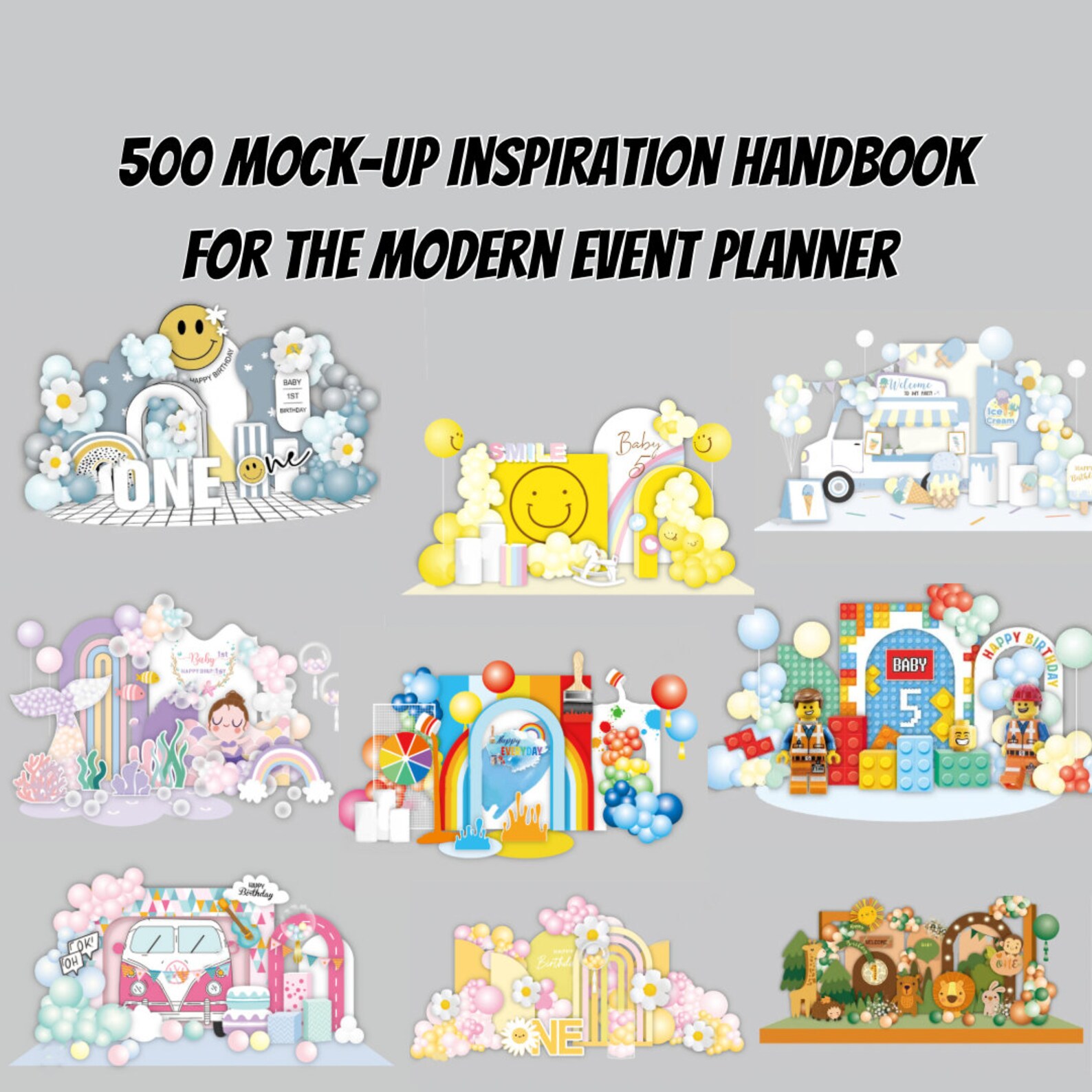 500 Birthday Backdrop Design Inspiration PDF, Printable Party Backdrop ...