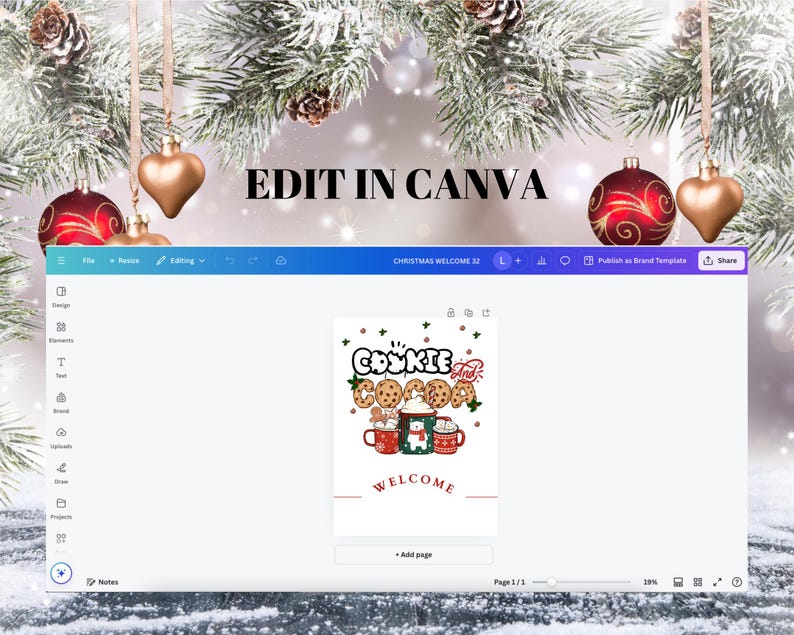 Christmas Cookies and Cocoa Party Welcome Sign, Cookies and Cocoa Party ...