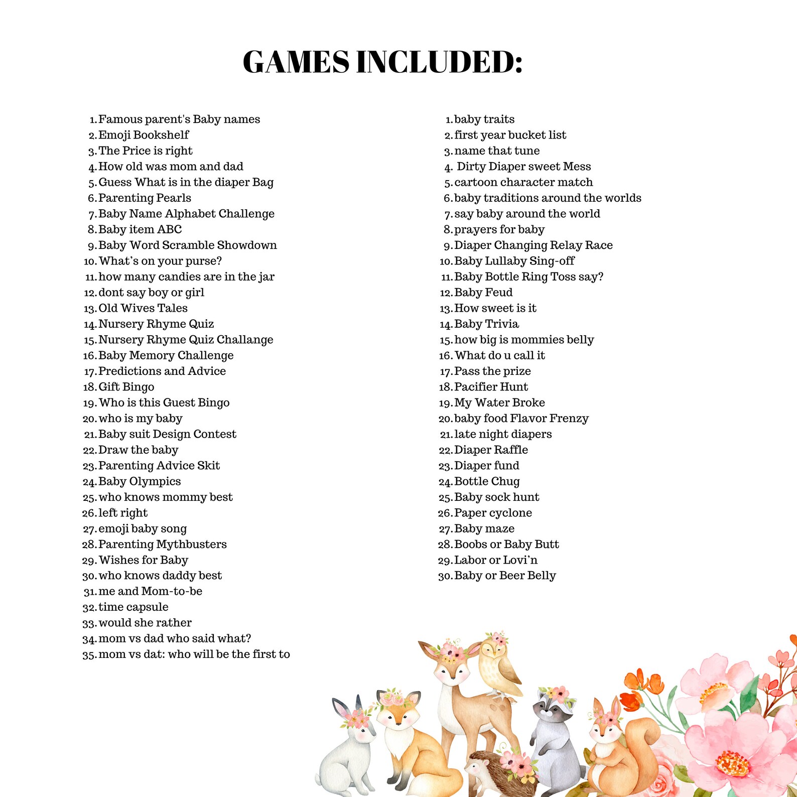 Cutie Baby Shower Game Bundle, Citrus Baby Shower Games, Orange Baby ...