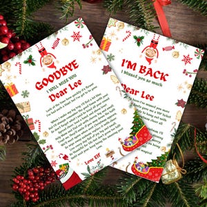 Elf Arrival and Goodbye Letter Set, Christmas Elf Letter Combo, Elf ...
