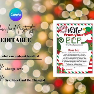 Elf Arrival Letter, Christmas Elf Editable Letter, Hello From Elf ...