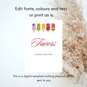 Favors Sign Popsicle Baby Shower, She's Ready to Pop Baby Shower Sign ...