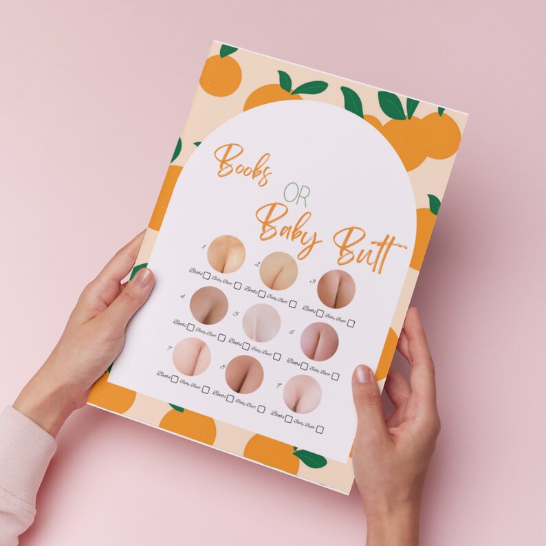 Cutie Baby Shower Game Bundle, Citrus Baby Shower Games, Orange Baby ...