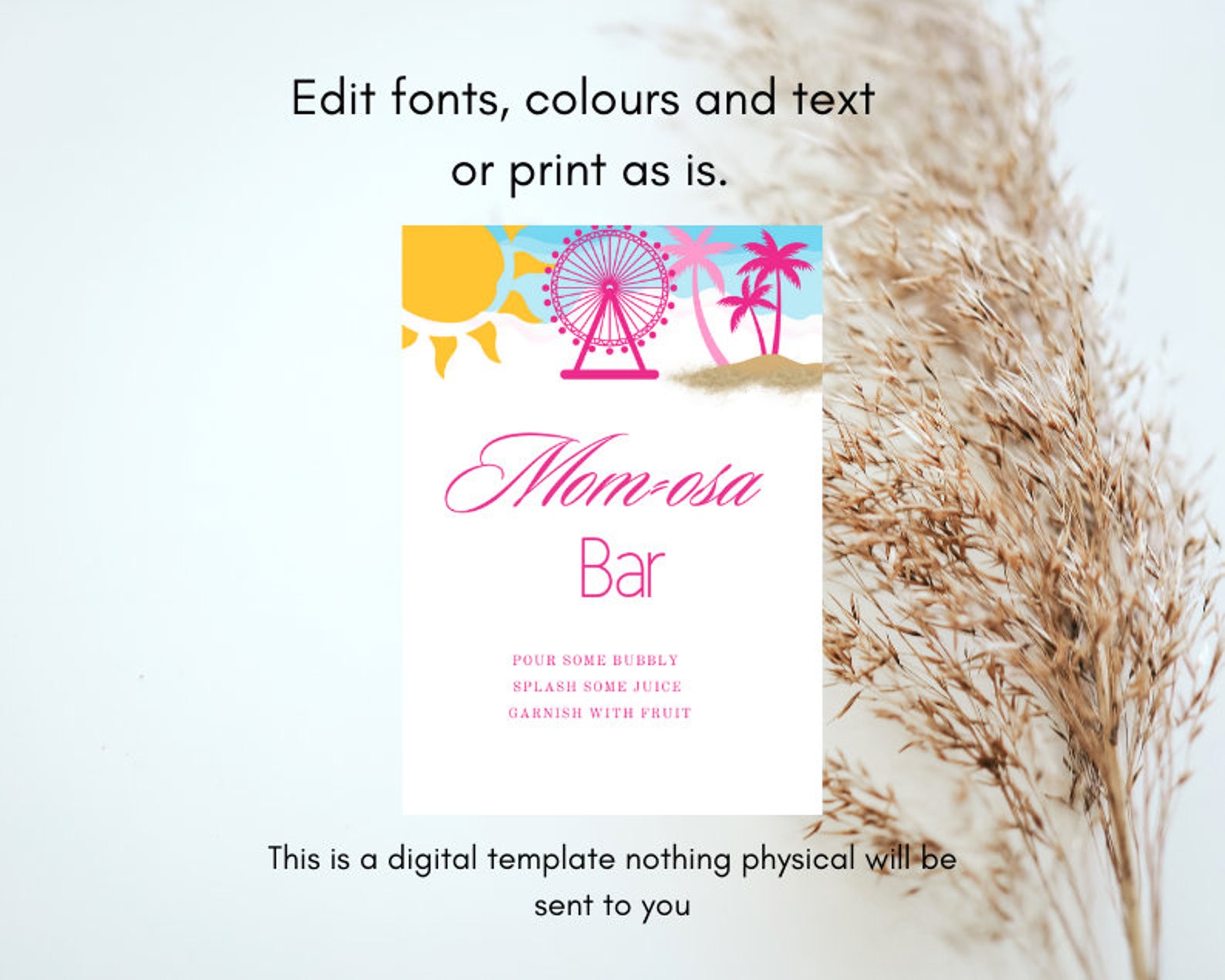 Mimosa Bar Sign, Carnival Baby Shower, Baby Chella Sign, Festival Table ...