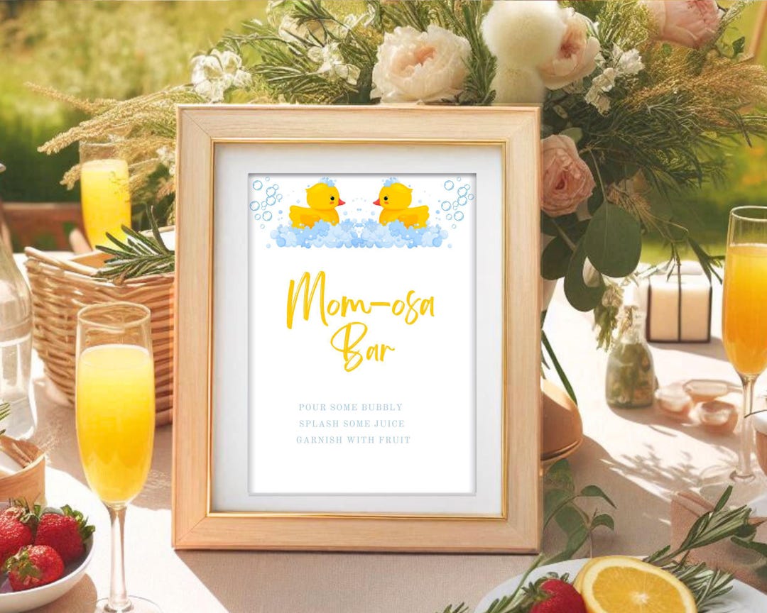 Duck Baby Shower Mimosa Bar Sign, Bubbles Baby Shower Games, Rubber ...