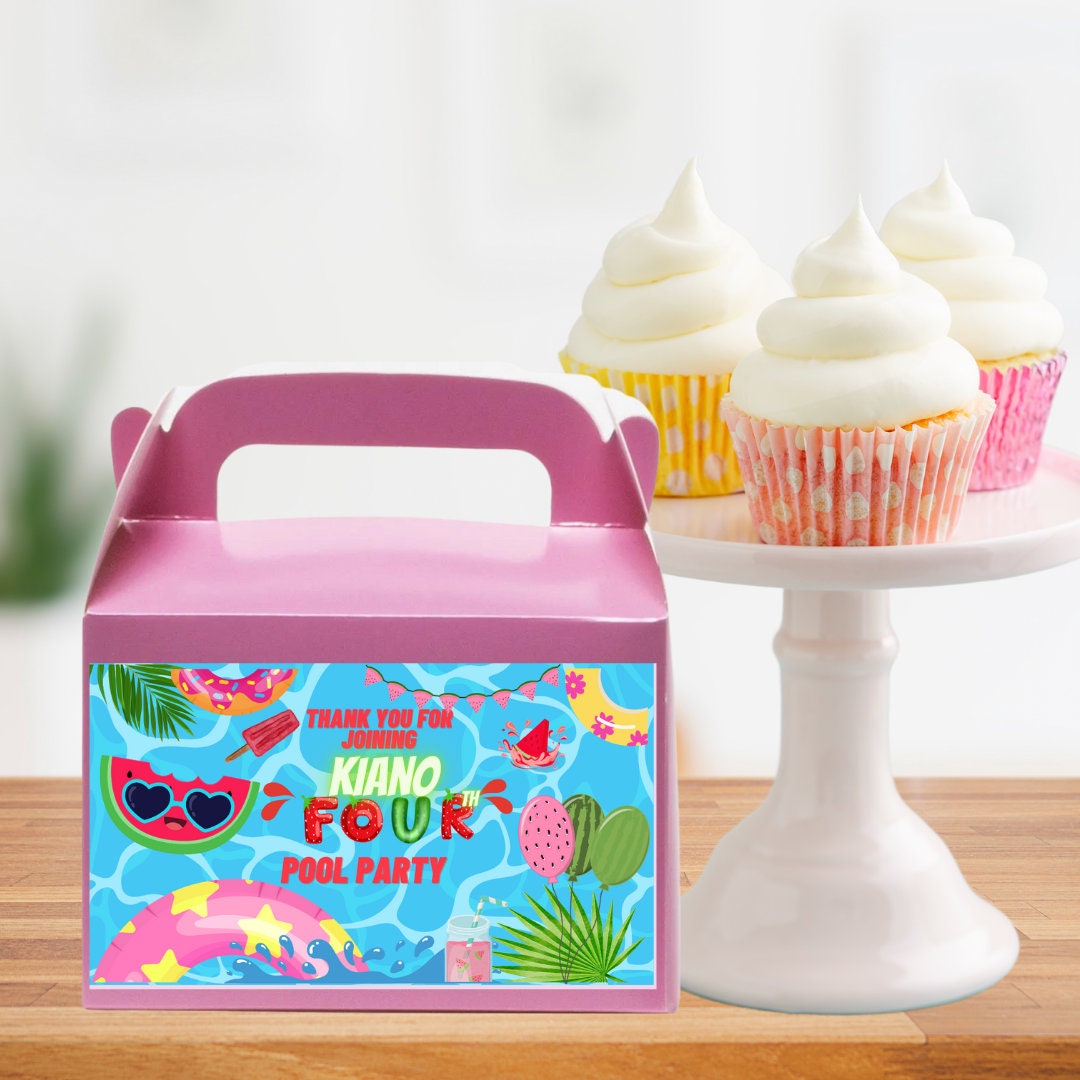 Pool Party Gable Box Template Fruity Kids Pool Party Theme Birthday ...