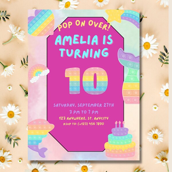Popit Invitation - Etsy