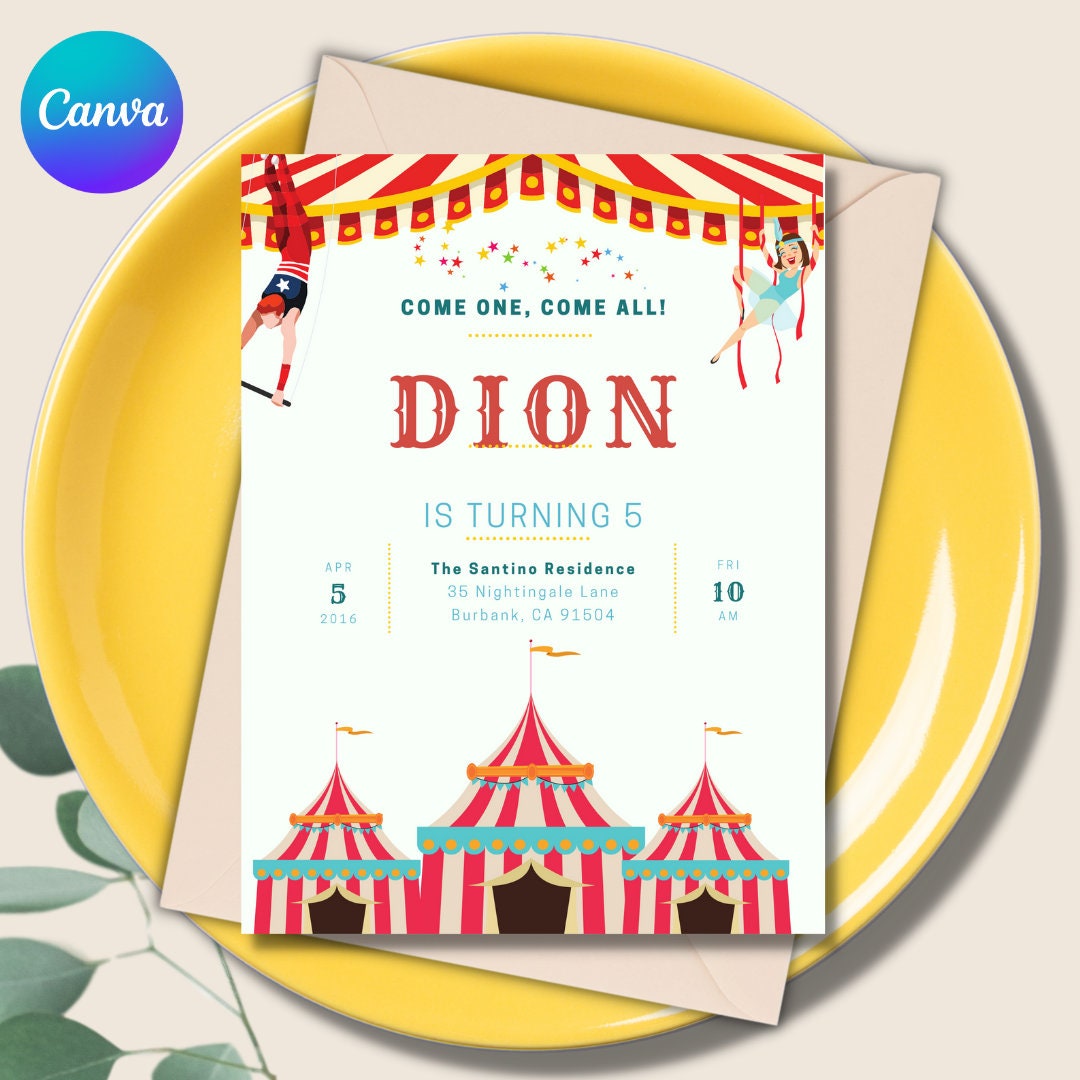 CARNIVAL FUN FAIR Birthday Invitation Template Printable, Carnival ...
