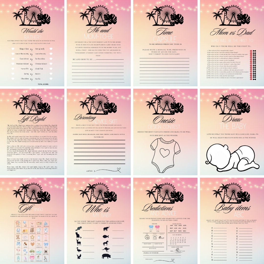 Carnival Baby Shower Games, Baby Chella Baby Shower Activities ...