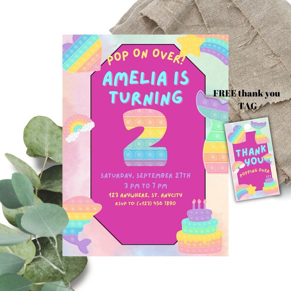 Popit Invitation - Etsy