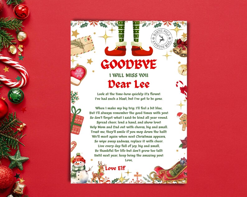 Elf Arrival and Goodbye Letter Set, Christmas Elf Letter Combo, Elf ...