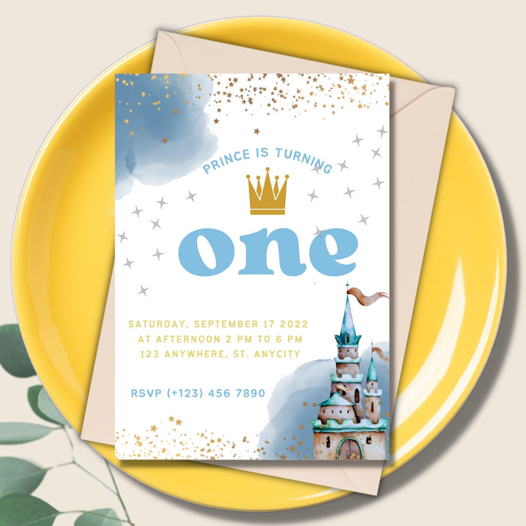 Editable Prince Birthday Invitation, Prince Party Theme Invitation ...